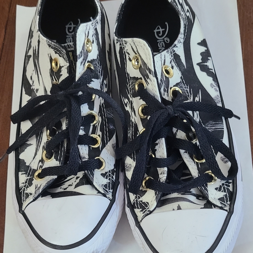 Disney Enchanted Forest Black/White Converse Shoes, S… - Gem